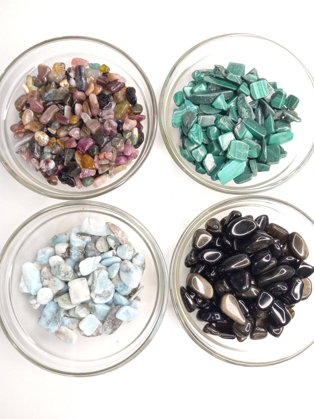 1oz Mini Tumbled Gem Stones - Natural - Mixed Tourmaline - Malachite ...