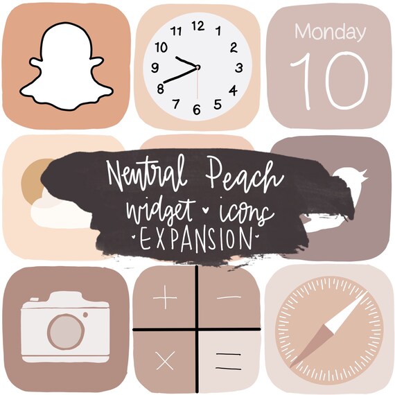 Neutral Peach Widget Paquete de Expansión de Iconos | Etsy
