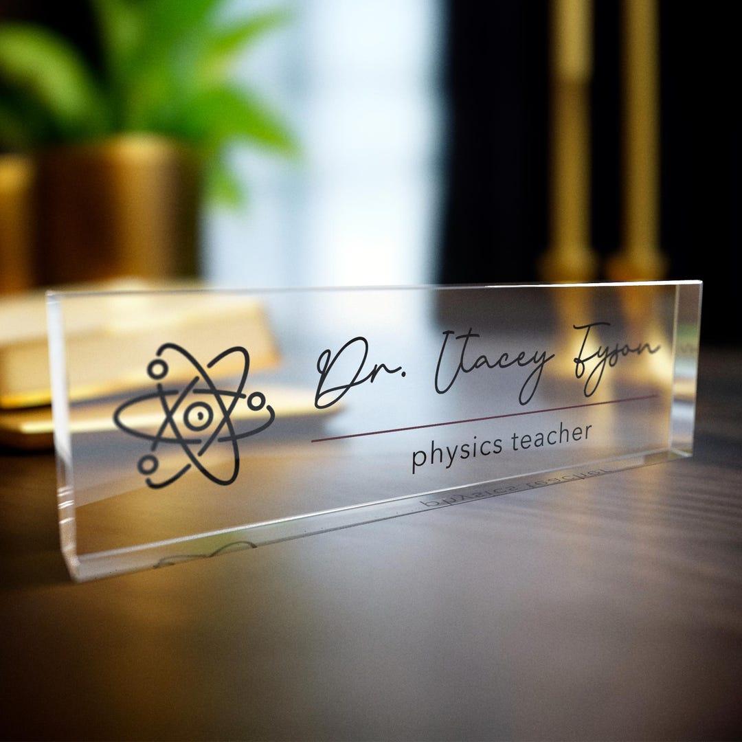 Teacher Appreciation Desk Name Plate Personalized Acrylic Name Sign for ...