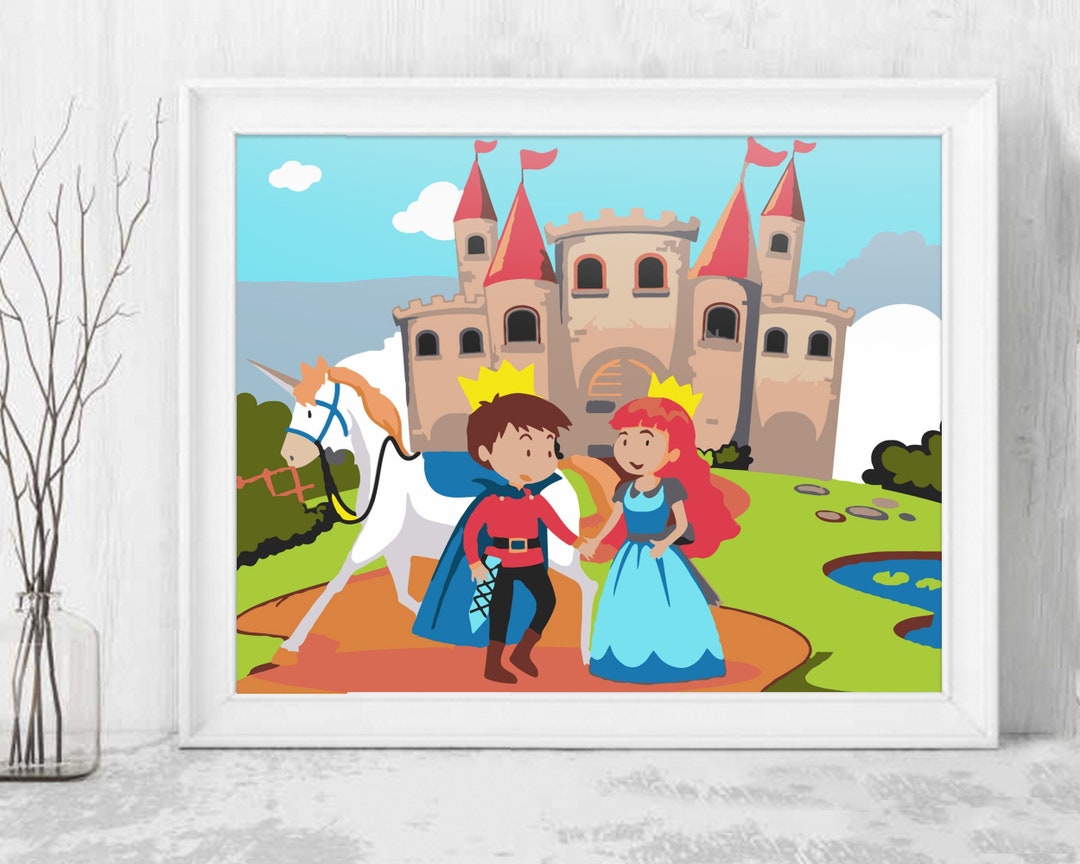 Prince & Princess Kids Paint by Numbers Easy Child Design Fairy Tale ...