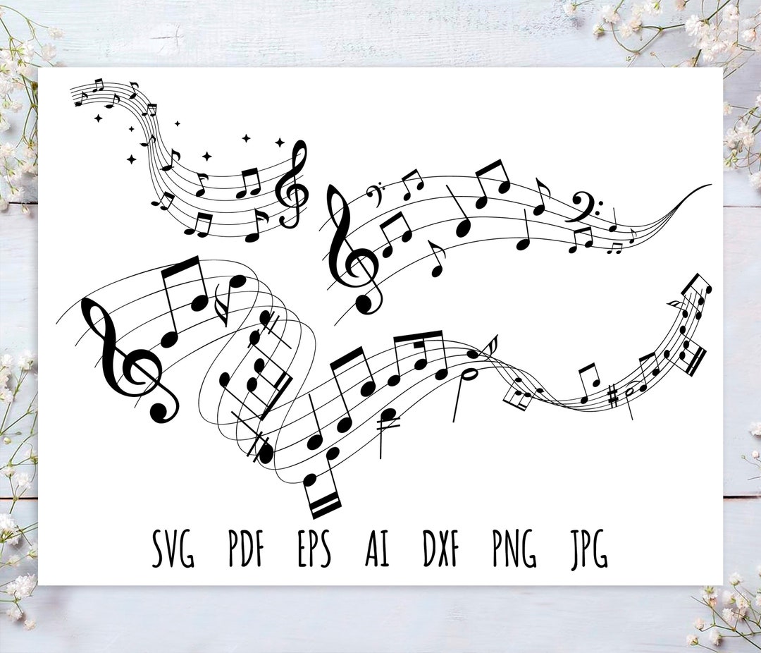 Treble Stave SVG Cut File Treble Clef Vector Svg Digital File Treble ...