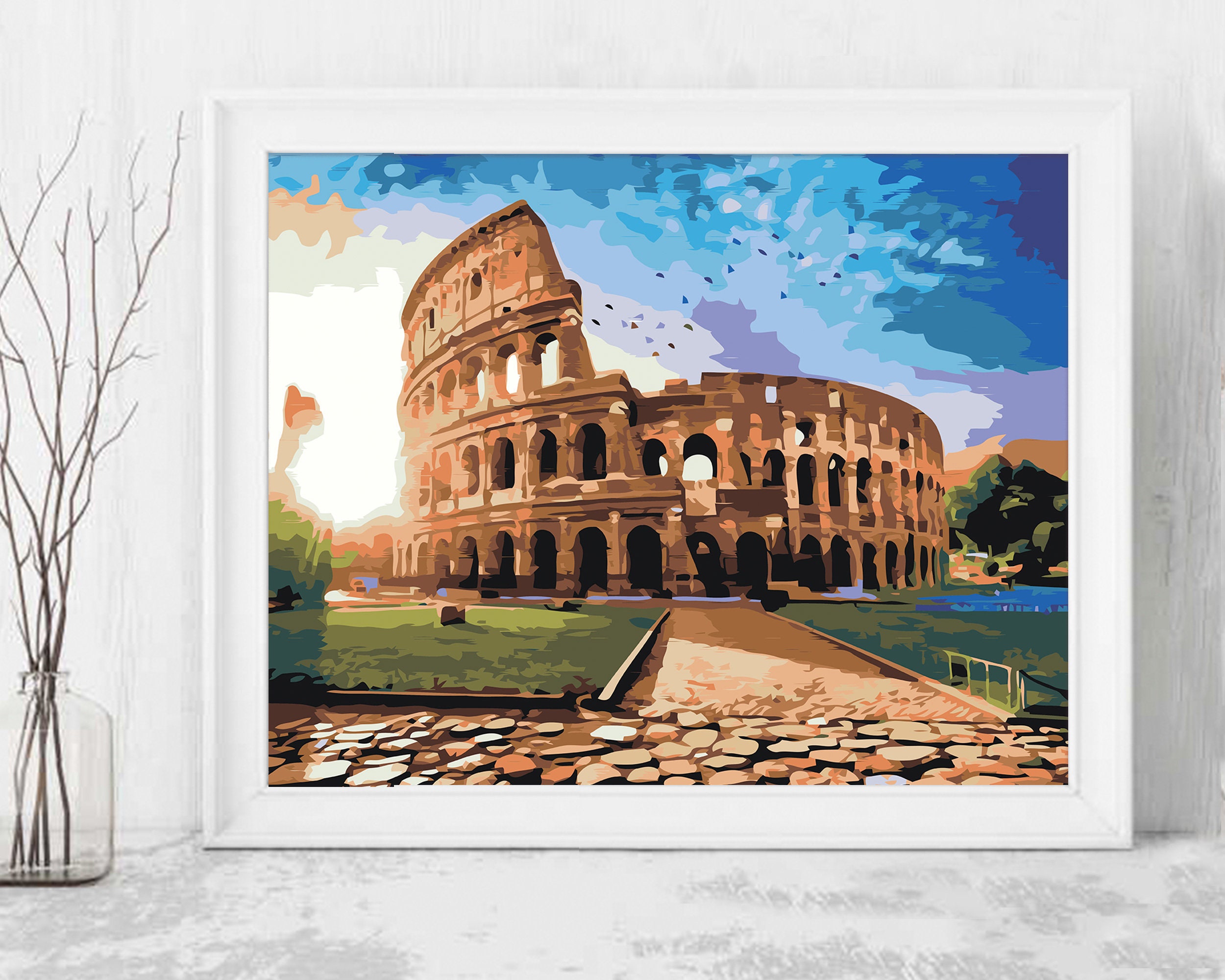 Beautiful Rome Coliseum Handmade DIY Painting by Numbers Set for ...
