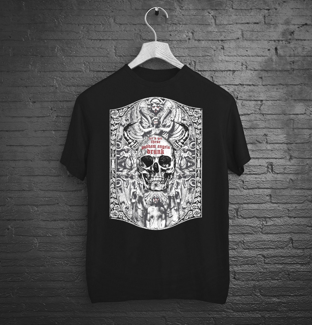 Satanic Cursed Sarcastic Shirt, Dark Gothic Satanic Clothes, Skull ...