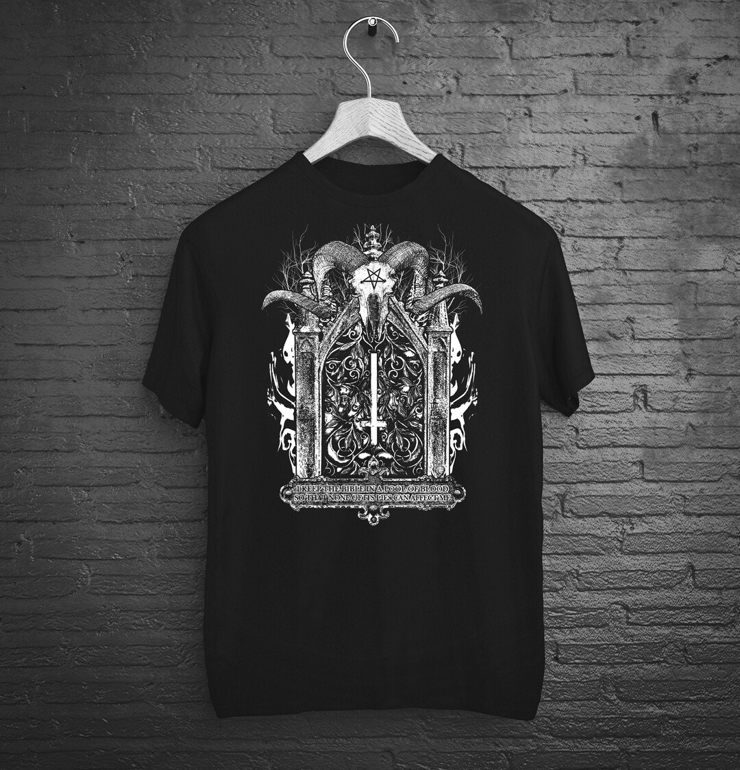 Satanic Horror Unholy Cemetery T Shirt, Gothic Satanic Clothes, Witchy ...