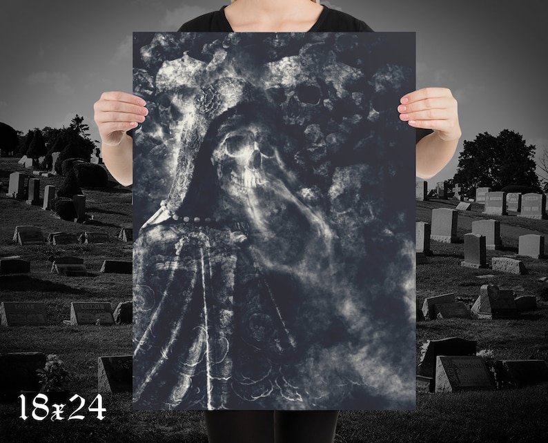 Goth Aesthetic Wall Art Print, Dark Art Macabre Decor for Office or ...