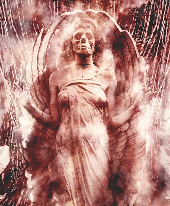 Dark Art Gothic Print / Gothic Angel Statue Wall Decor / - Etsy
