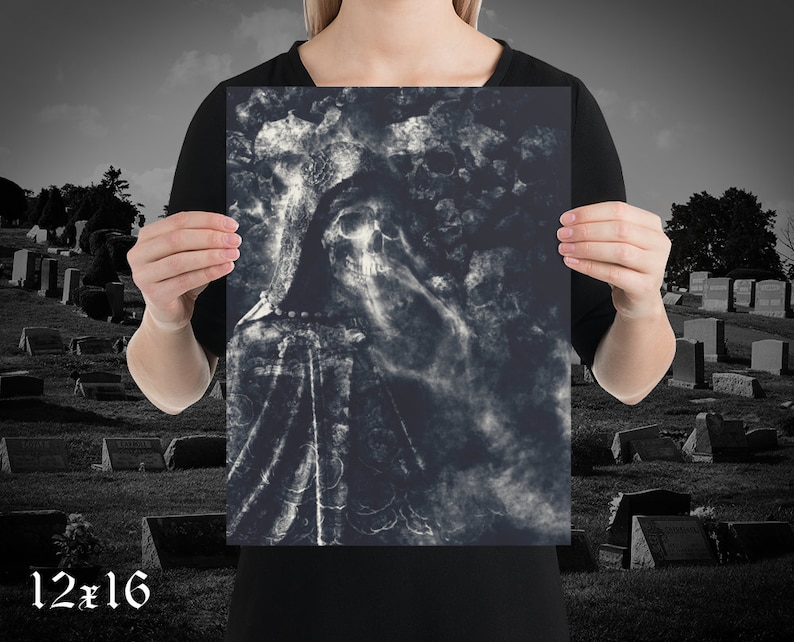 Goth Aesthetic Wall Art Print, Dark Art Macabre Decor for Office or ...