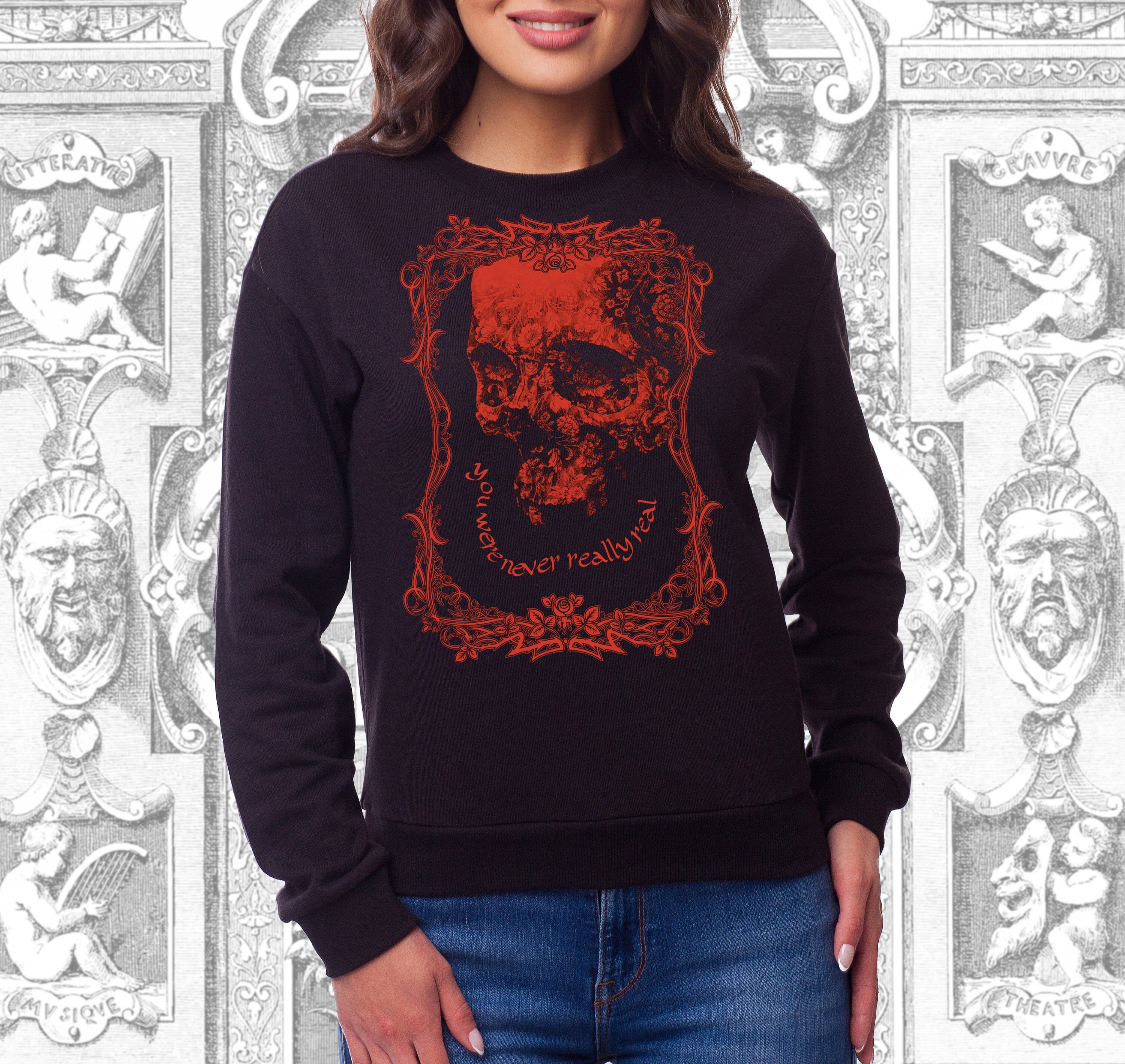 Horror Human Skull Sweater / Goth Emo Clothing / Halloween | Etsy