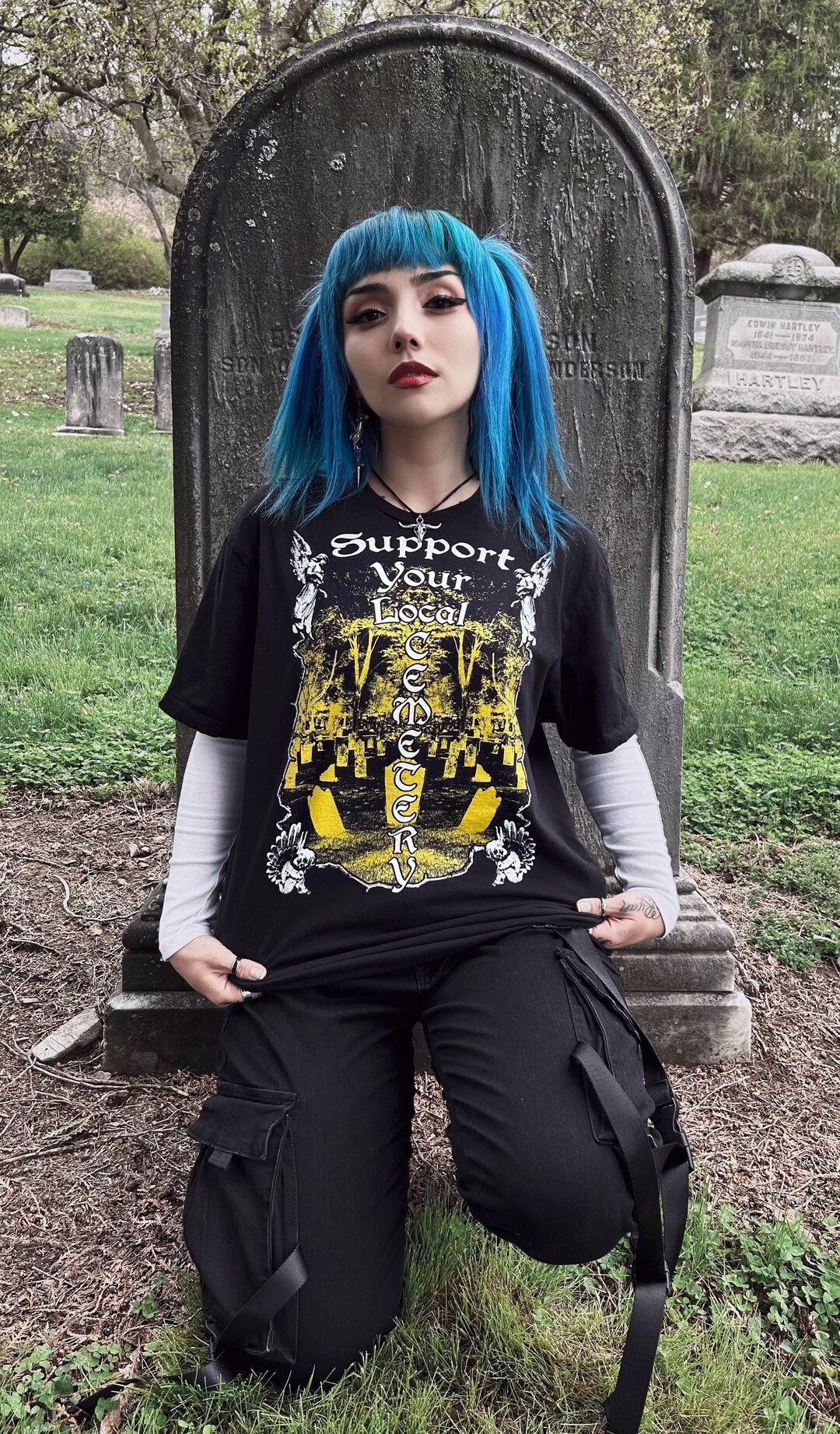 Horror Cemetery Aesthetic T Shirt, Gothic Witchy Clothes for Men and ...