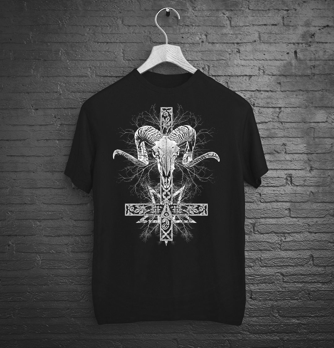 Dark Satanic Cursed Shirt, Satanic Goat Skull Shirt, Gothic Satanic ...