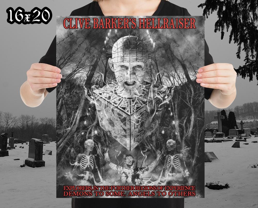 Hellraiser Horror Movie Poster Print, Clive Barker Pinhead Halloween ...
