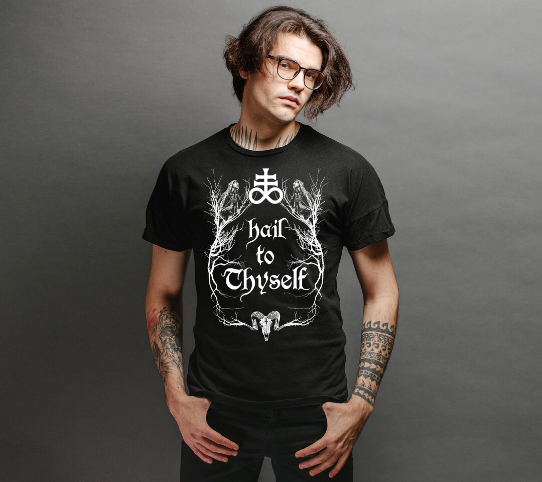 Satanic Skull Occult Shirt, Gothic Clothes, Horror Halloween Gothic ...