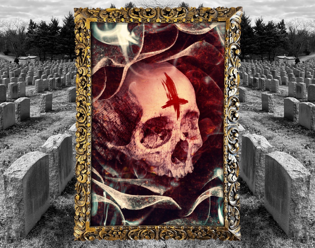 Satanic and Dark Art Home Decor, Gothic Horror Skull Art Print, Satanic ...