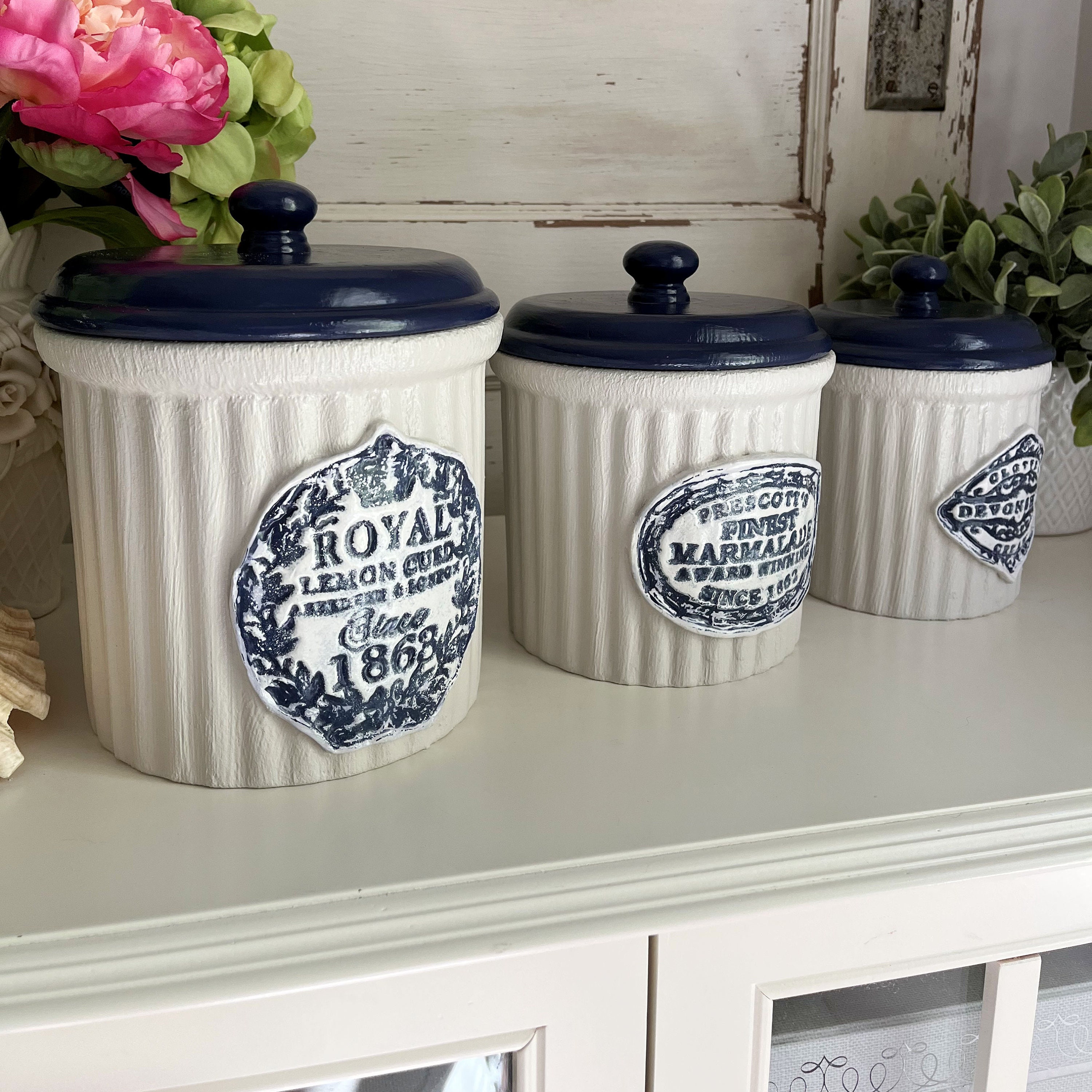 French Country Cottage Farmhouse Devonshire Clotted Cream Crock ...