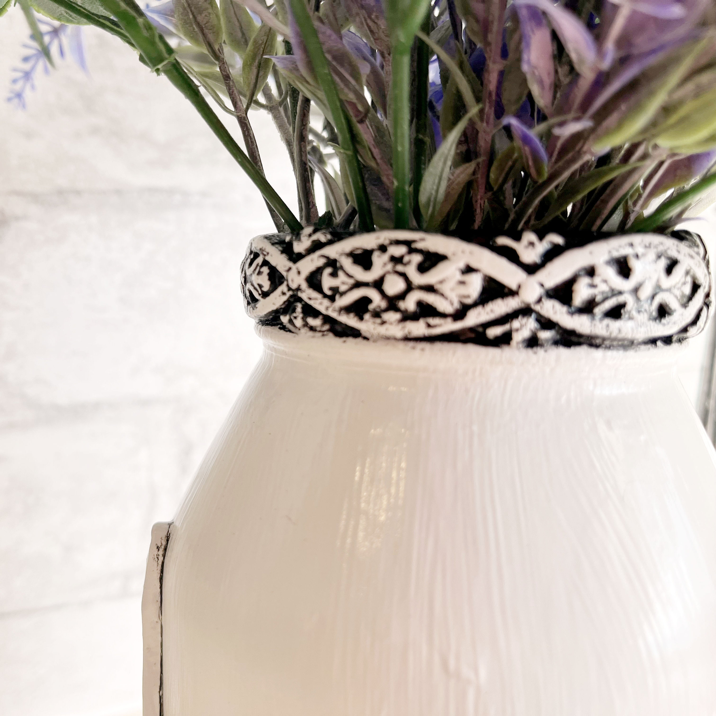 Farmhouse Pure Thick Cream Black and White Crock Upcycled Mayo Jar ...