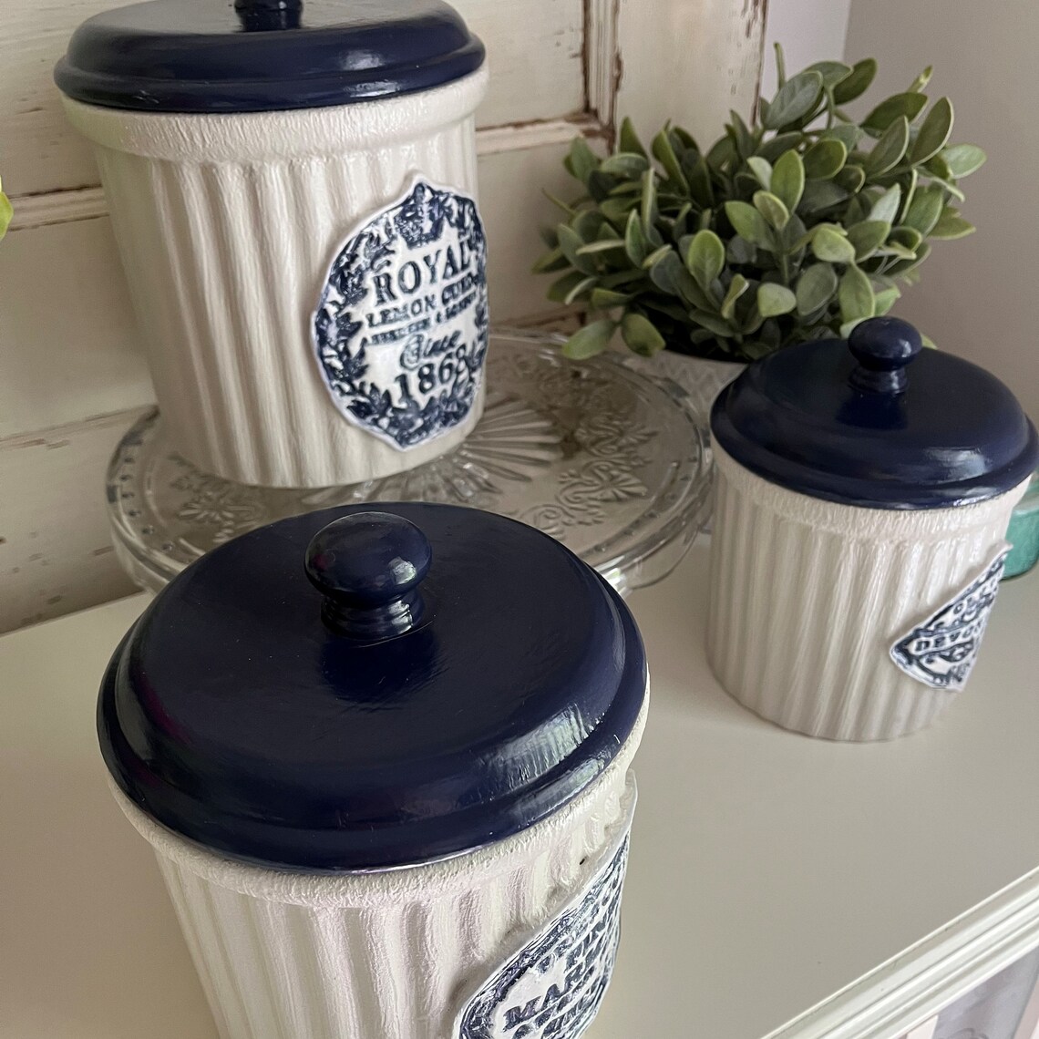 French Country Cottage Farmhouse Devonshire Clotted Cream Crock ...
