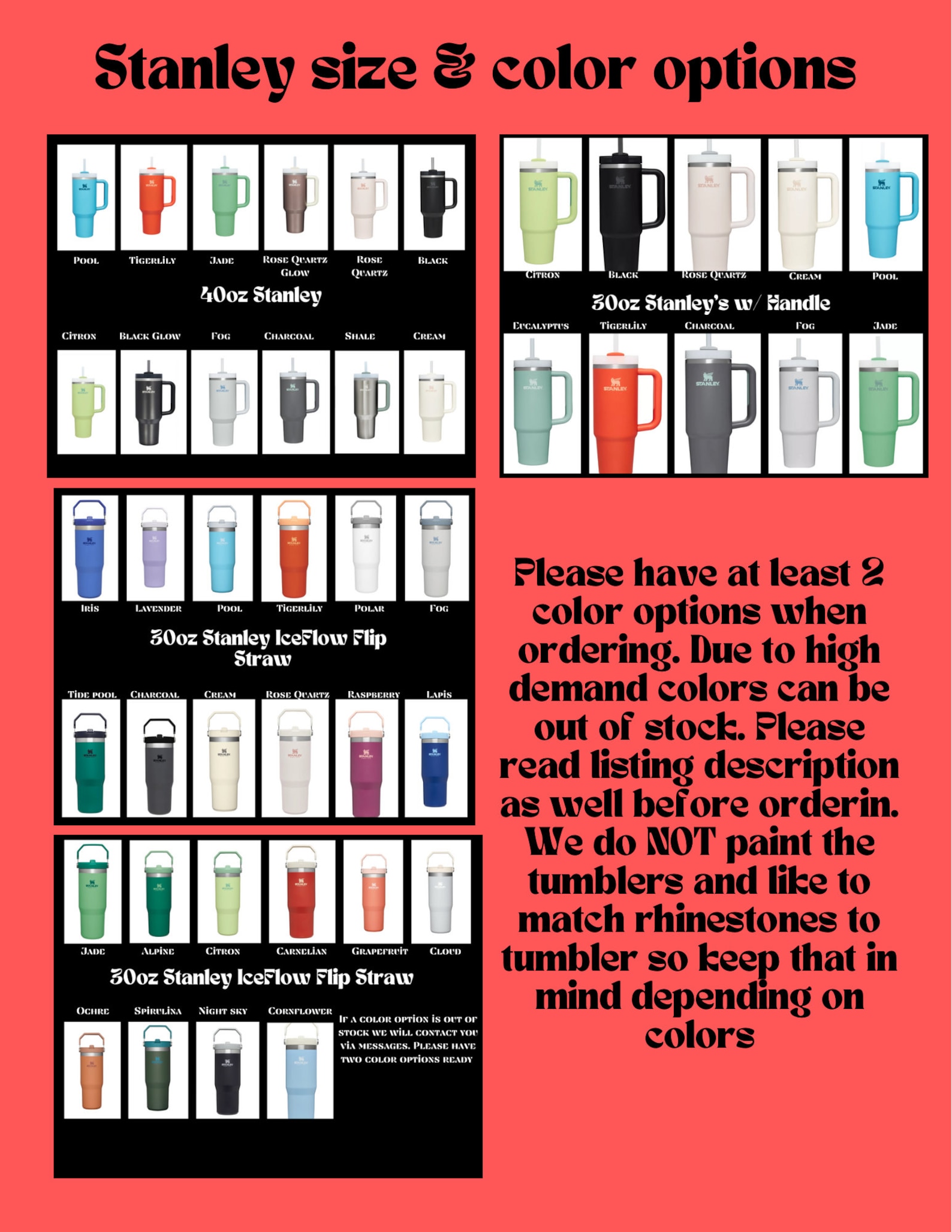 Stanley Cup, Customized Stanley Tumbler, Rhinestoned Stanley Cup, Viral ...