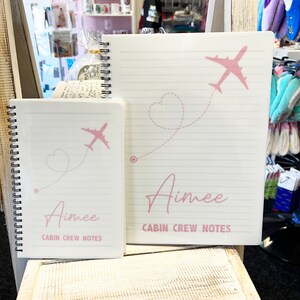 Personalised Cabin Crew Notebook, Airline Worker Gift, Flight Attendant ...