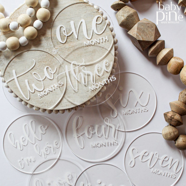 Baby Milestone Acrylic Disc Set Newborn Milestones Photo | Etsy