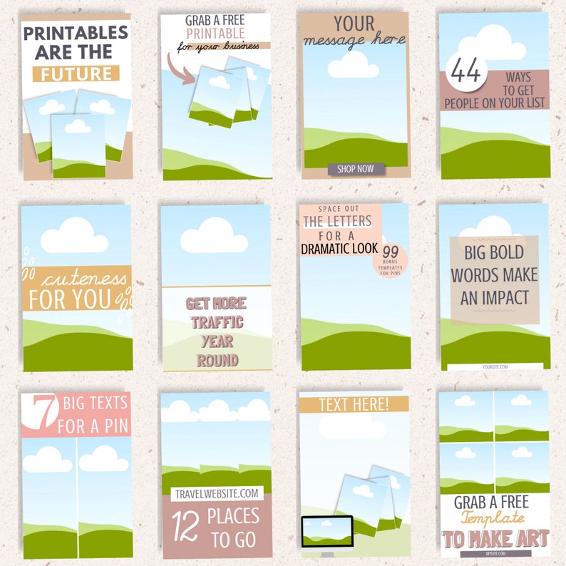 CANVA PINTEREST TEMPLATES Editable Pins & Video Pins for Bloggers ...