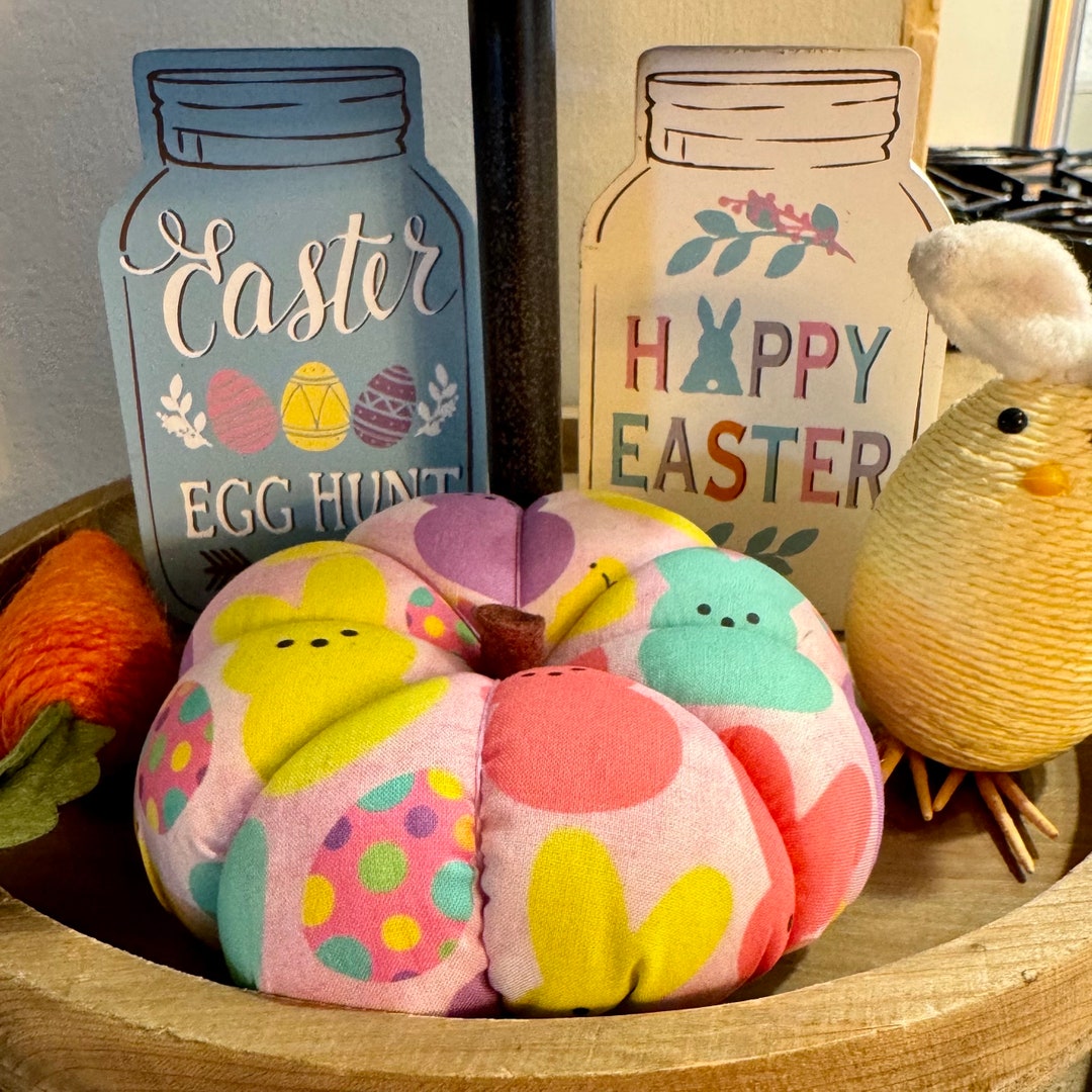 Ready to Ship Handmade Stuffed Fabric Pumpkin for Spring and Easter ...