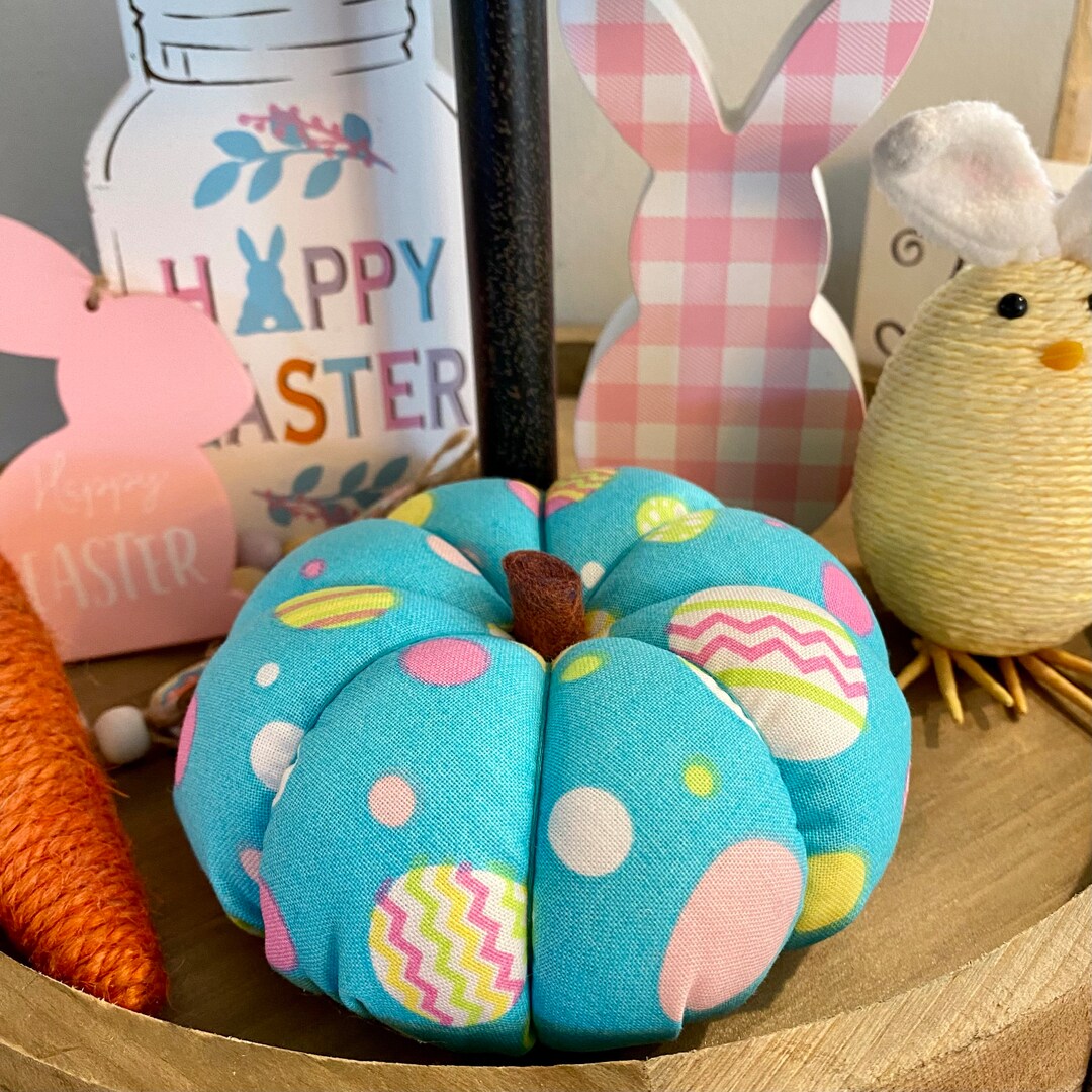 Ready to Ship Handmade Stuffed Fabric Pumpkin for Spring and Easter ...