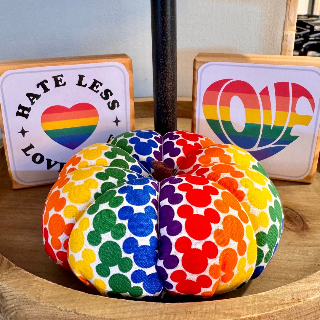 Ready to Ship Handmade Stuffed Fabric Pumpkin LGBTQ Pride Rainbow ...