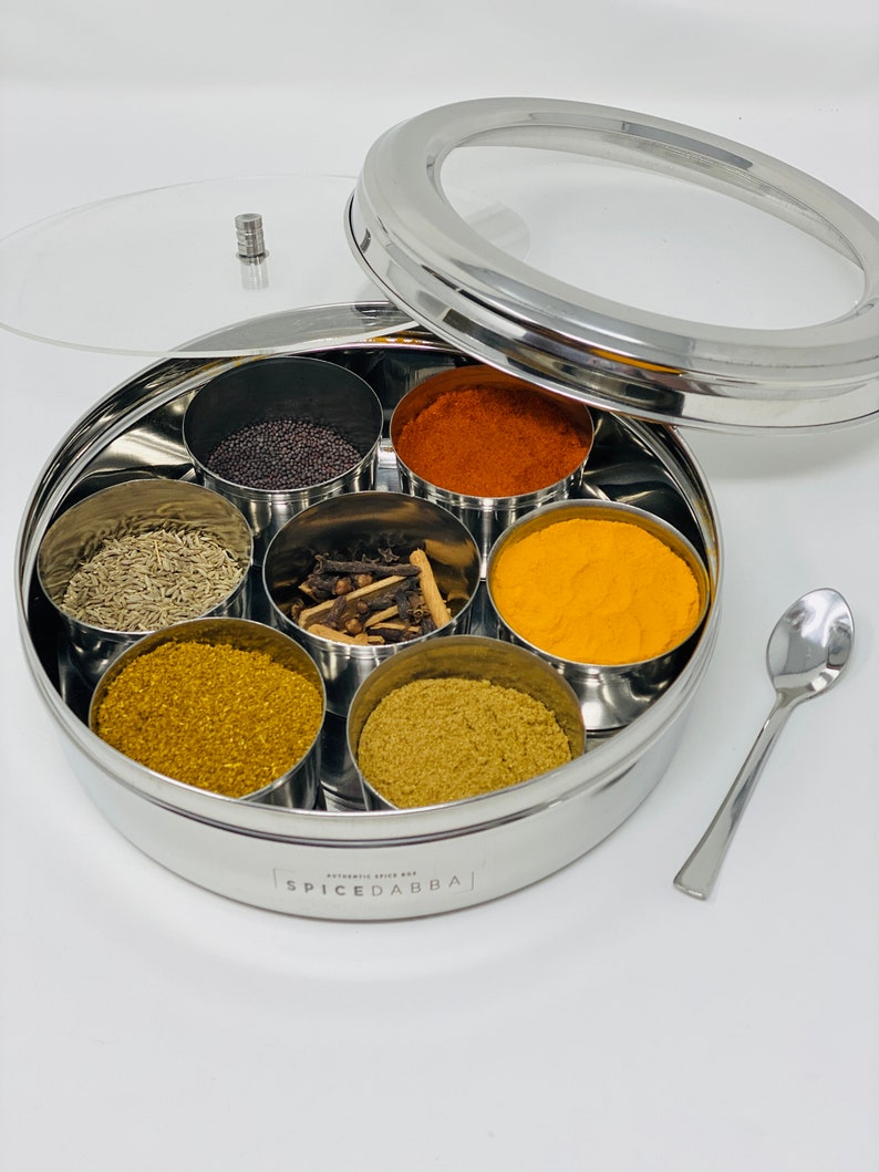 Indian Spice Box See Through Clear Lid and Inner Acrylic | Etsy