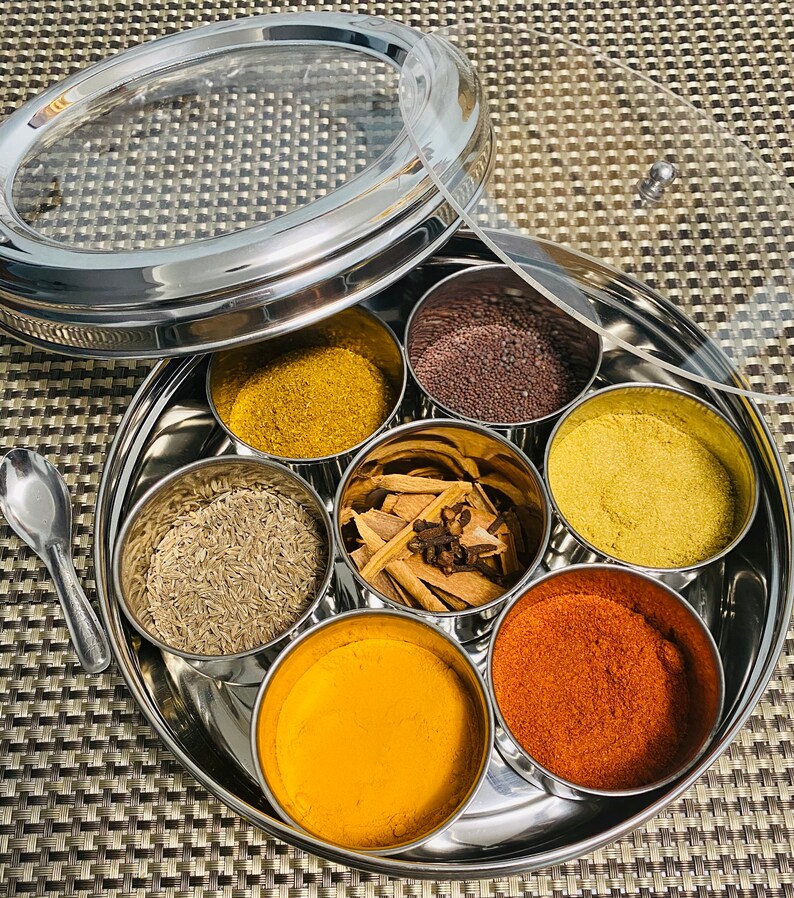 Stainless Steel Indian Spice Box See Through Clear Lid And Etsy stainless-steel-indian-spice-box-see-through-clear-lid-and-etsy