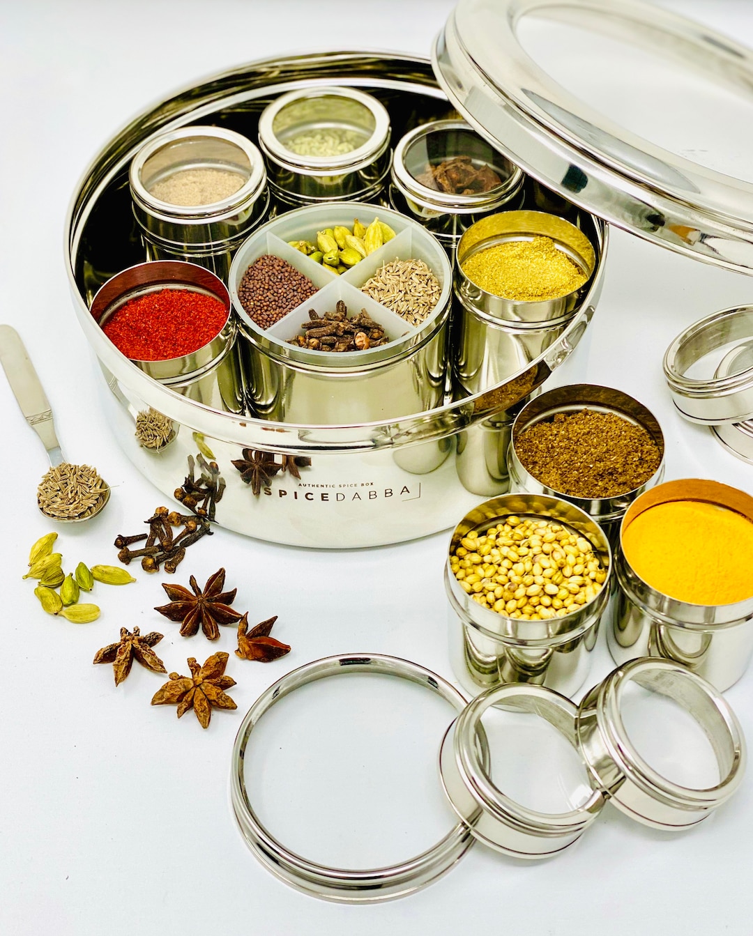 Spice Box Stainless Steel 12 Spices Authentic Spice Box Gift for Foodie ...