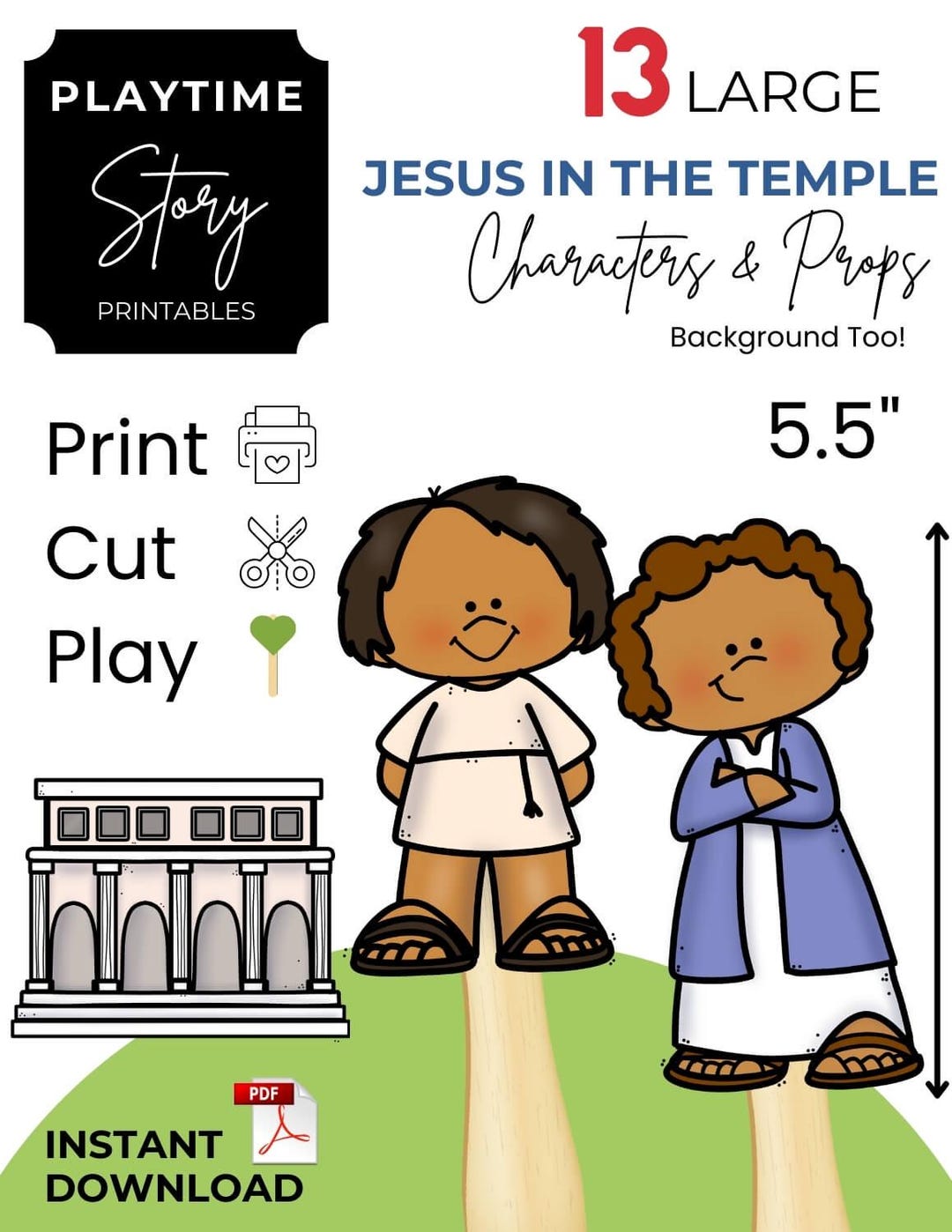 New Testament Activity for Kids Jesus in the Temple Storytelling Play ...