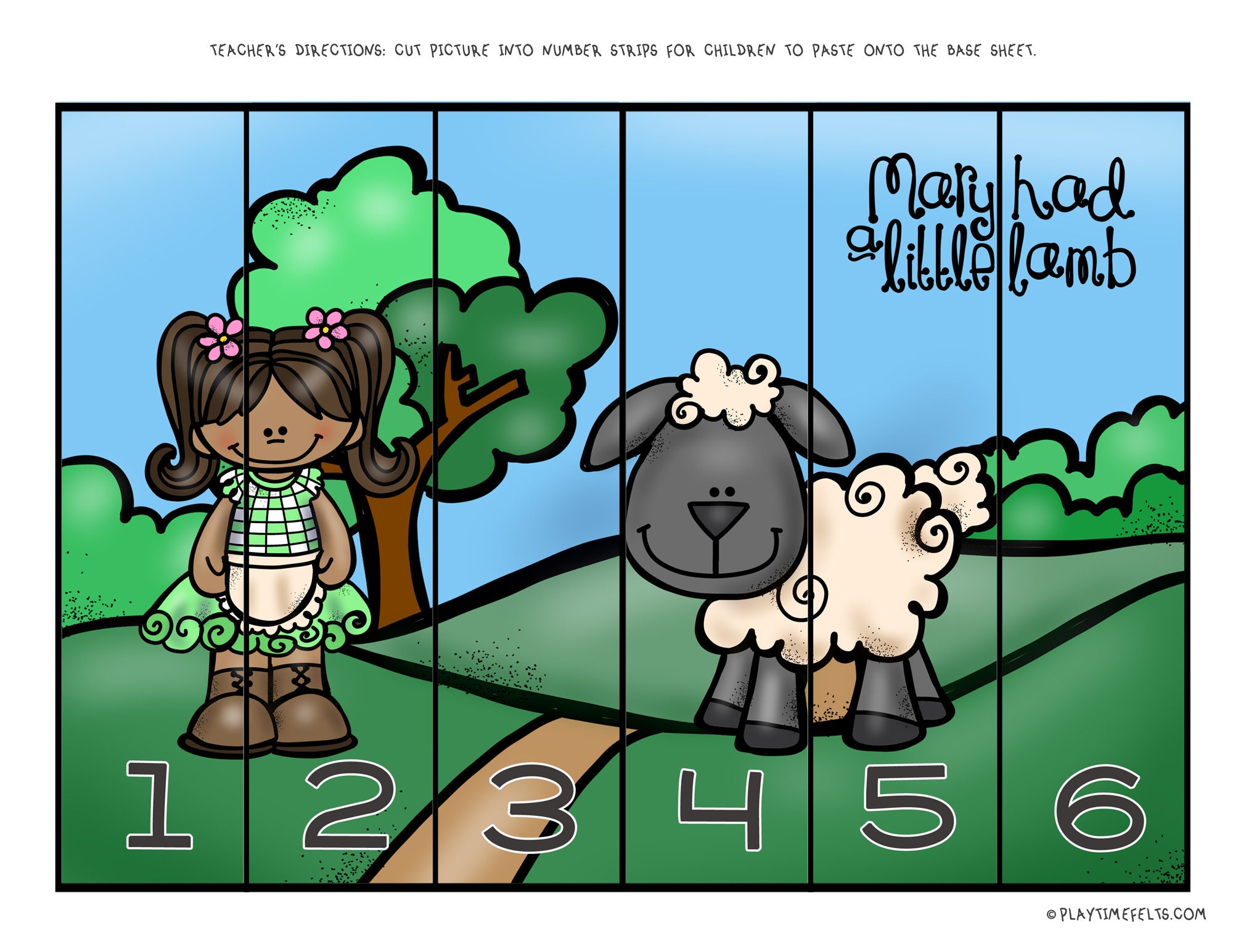 Mary Had a Little Lamb Pre K Printable Worksheets - Etsy