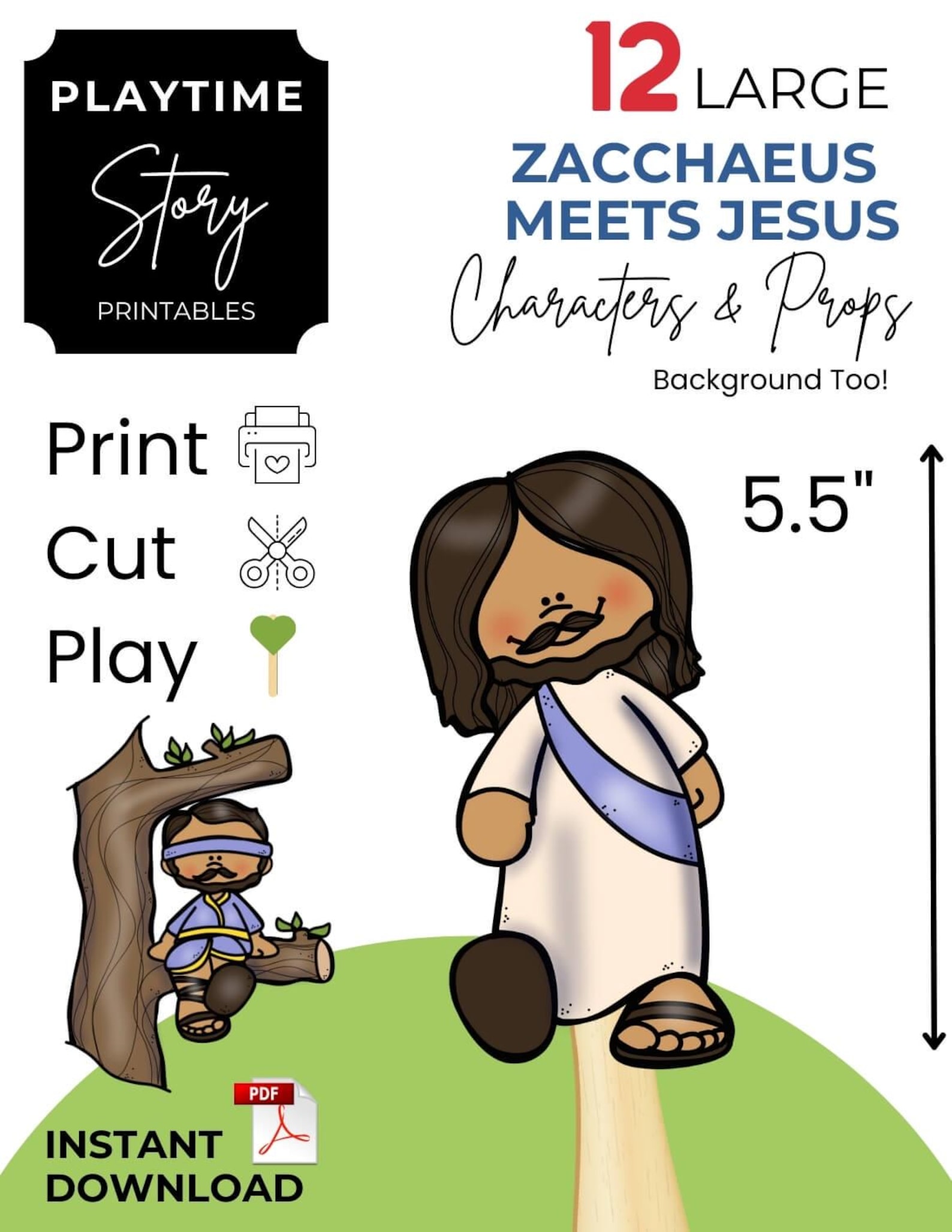 Zacchaeus Meets Jesus New Testament Bible Story for Kids Storytelling ...