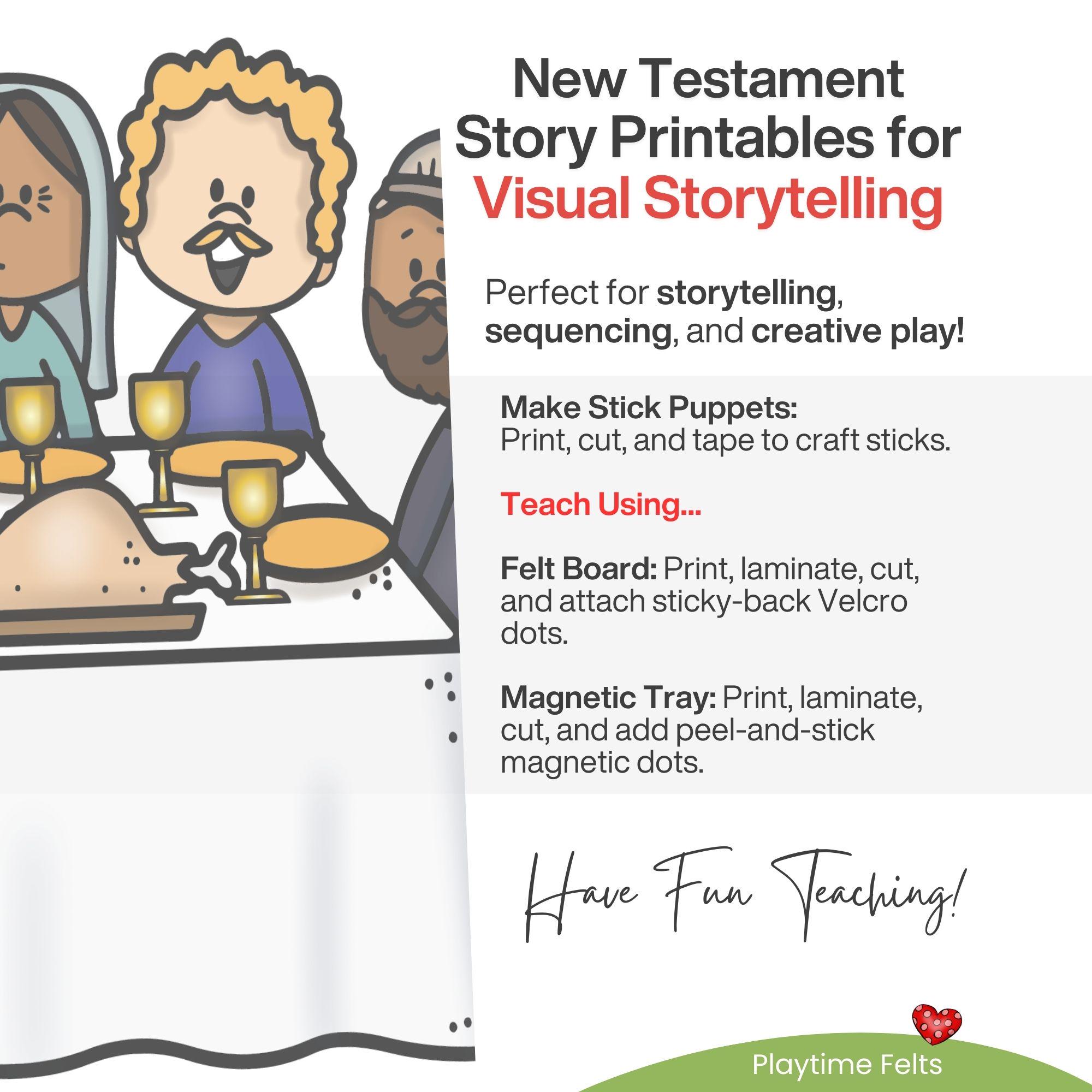 Great Banquet Parable Stick Puppet Printable Stories of Jesus New ...