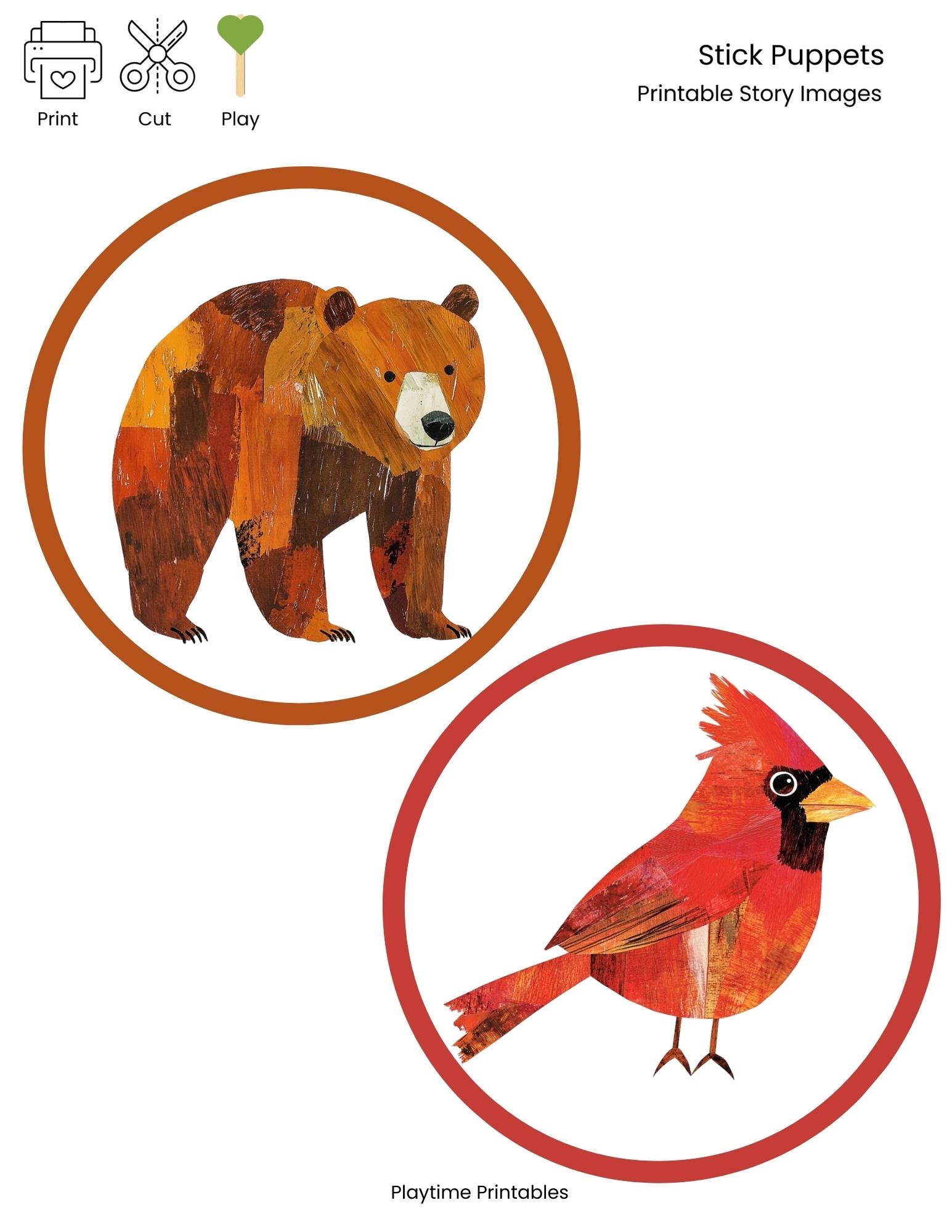 Brown Bear Brown Bear What Do You See | Stick Puppets | Visual Aids ...