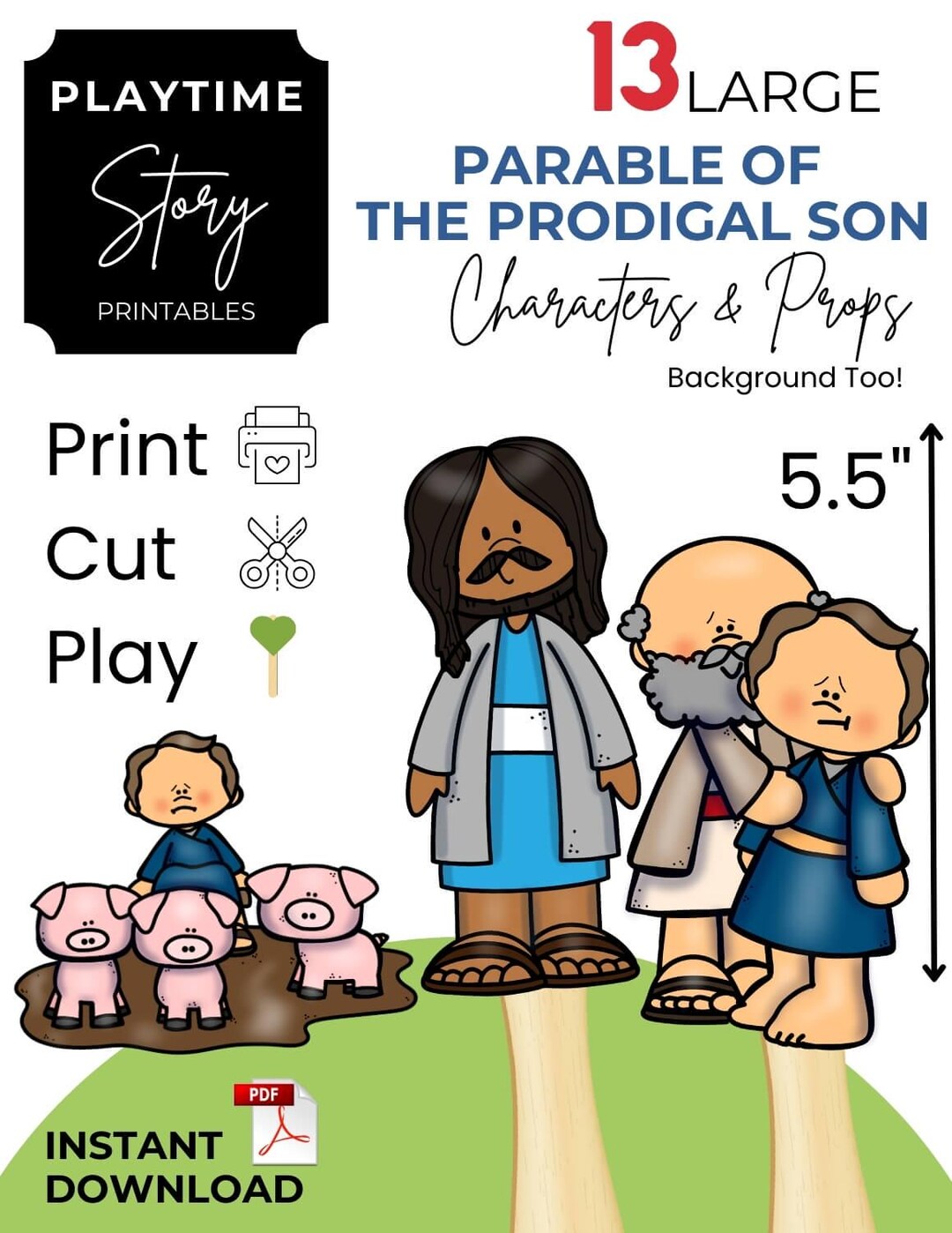 Parable Prodigal Son New Testament Story for Kids Sequence Stick ...