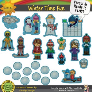 Winter Time Fun Felt Story | Playtime Felt Story | Reusable Felt Board ...