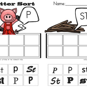 Three Little Pigs Pre K Printable Worksheets - Etsy