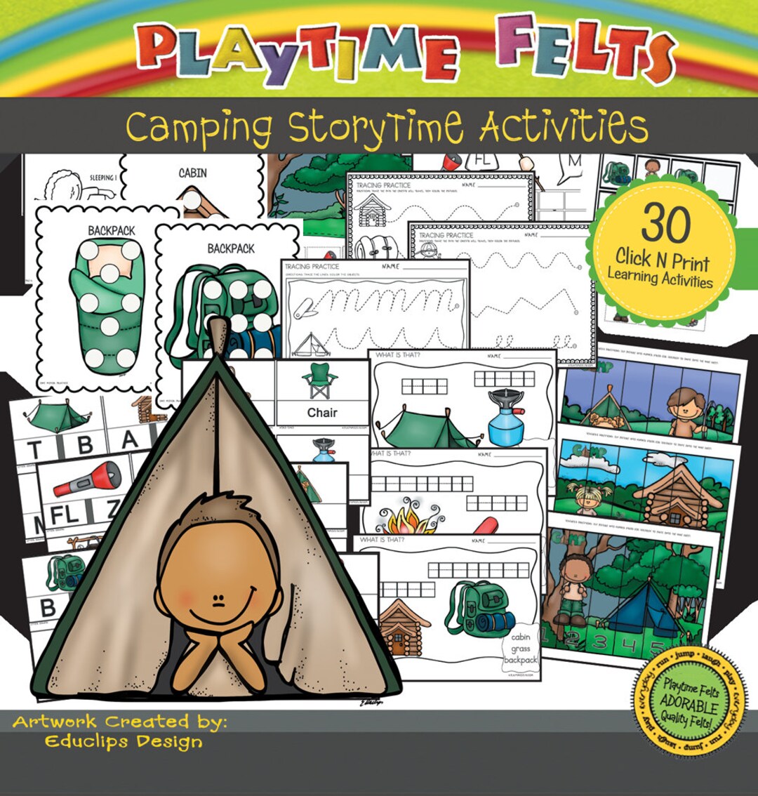 Preschool Education Worksheets Camping Theme Prek Circletime Prek ...