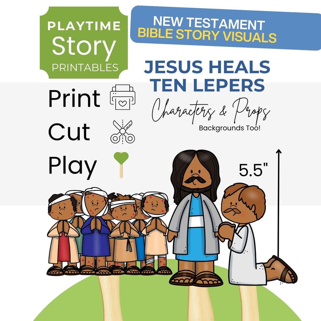 Jesus Heals Lepers Printable Puppets: Bible Story Flannel Board (PDF ...