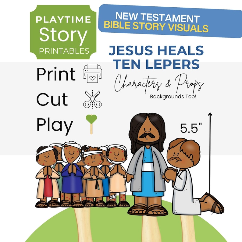 Jesus Heals Ten Lepers Puppets – Miracles of Jesus Printable Bible ...