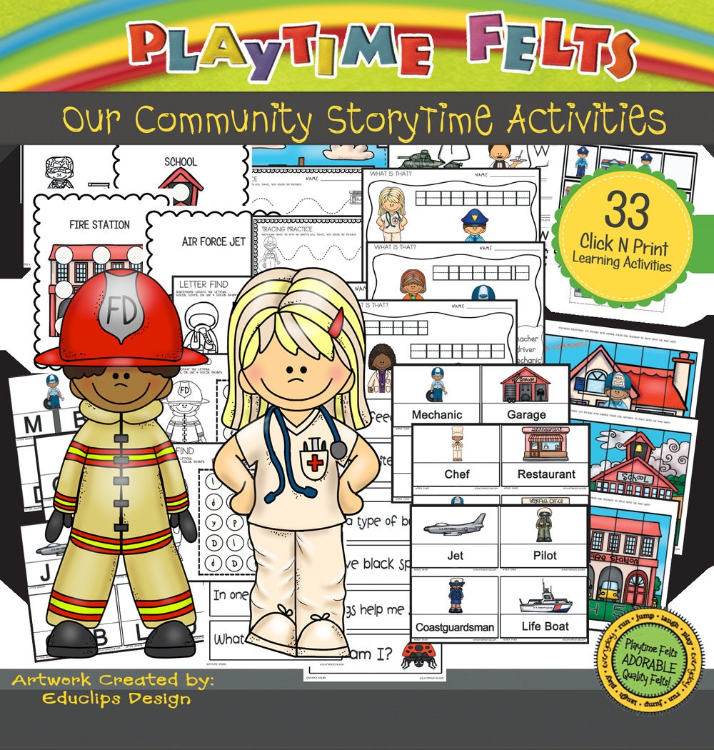 Our Community Pre K Printable Worksheets - Etsy