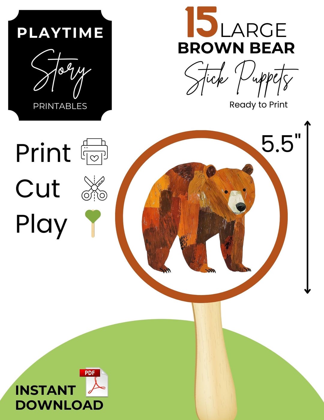 Brown Bear Brown Bear What Do You See | Stick Puppets | Visual Aids ...