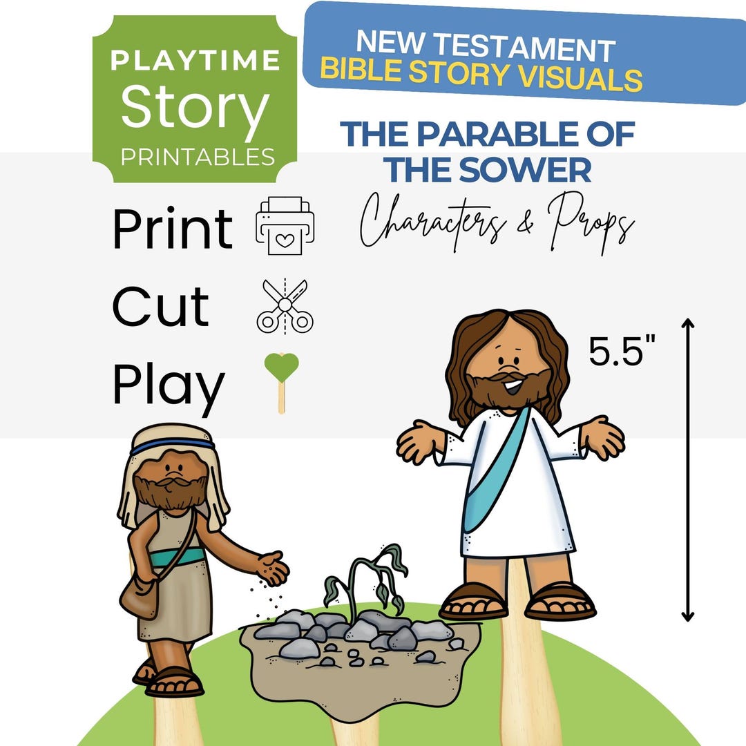 Parable of the Sower Stick Puppets, Bible Story Activity (PDF) - Etsy