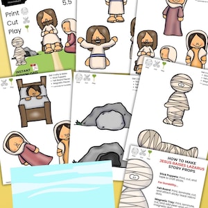 Jesus Raises Lazarus Storytelling Printables Bible Stories for Kids New ...