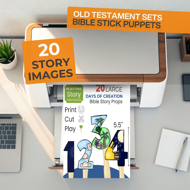 Creation Story Stick Puppets: Old Testament Printable (digital Download ...
