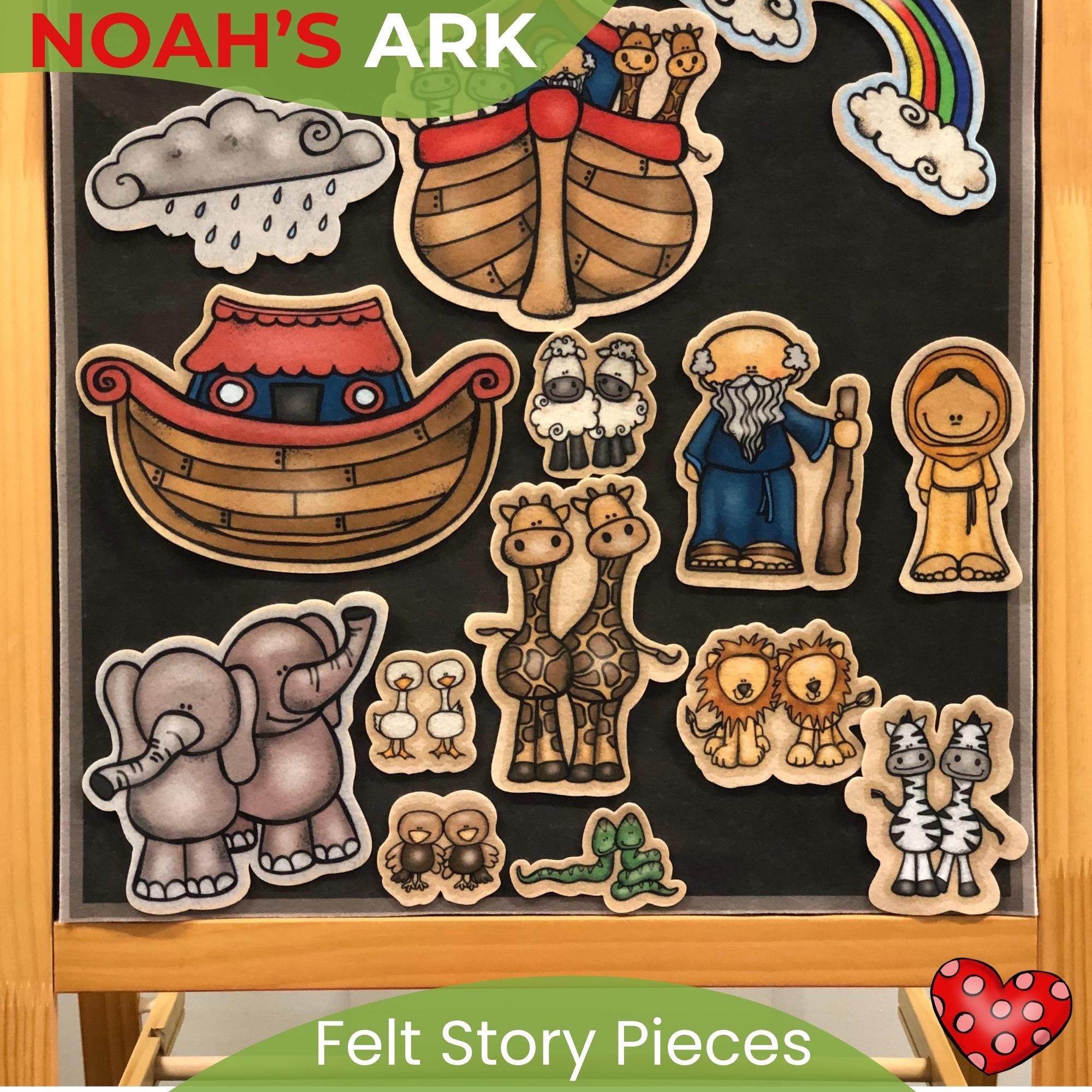 Noah's Ark Felt Board Story Set: Bible Story for Kids - Etsy