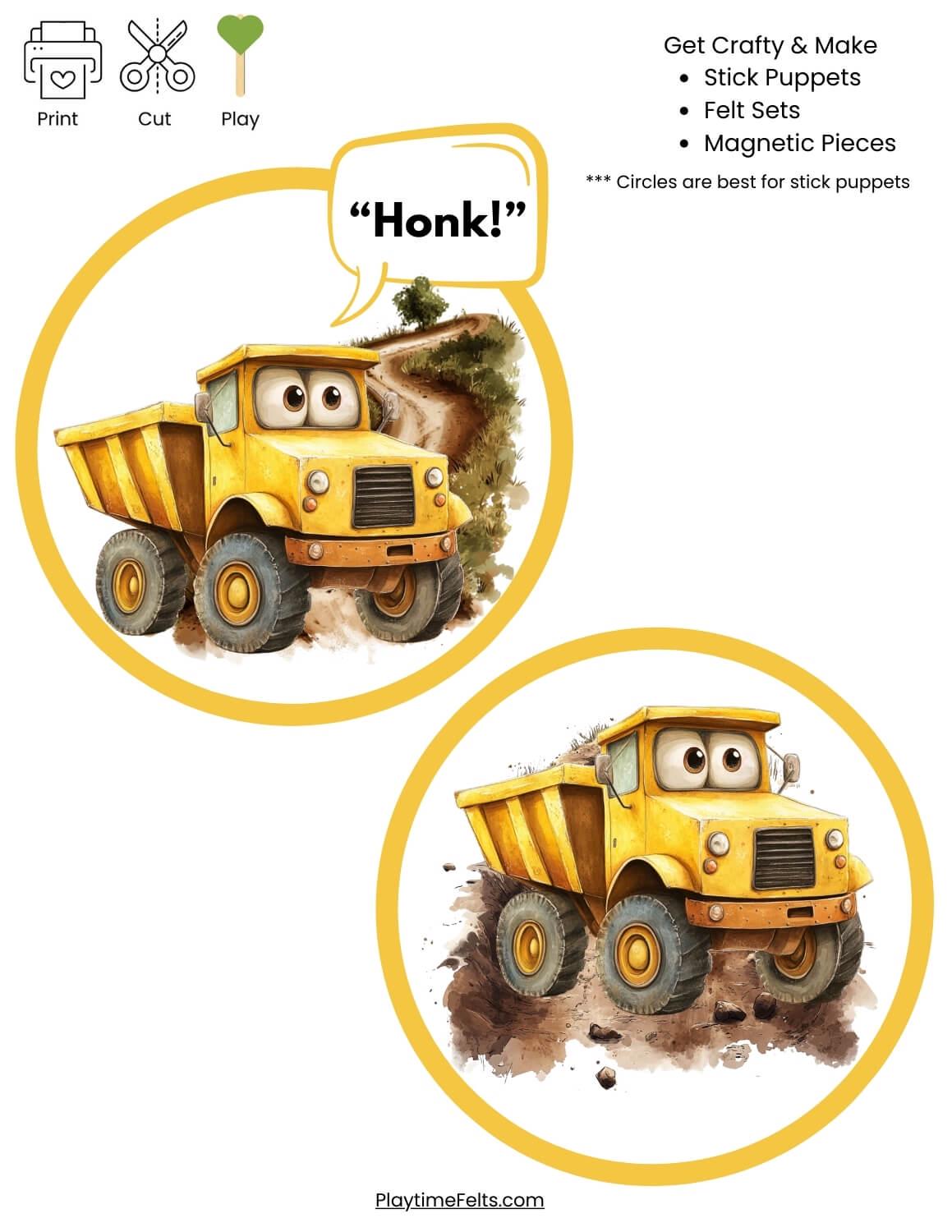 Little Blue Truck Stick Puppet Kit: DIY Story Props (digital Download ...