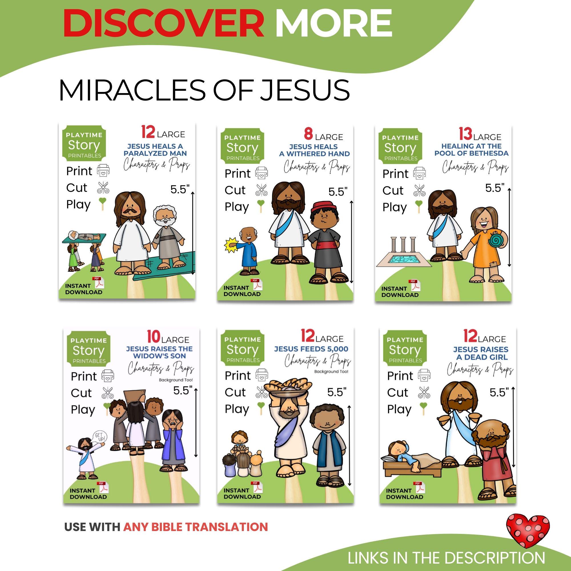Jesus Heals Ten Lepers Puppets Miracles of Jesus Printable Bible Story ...