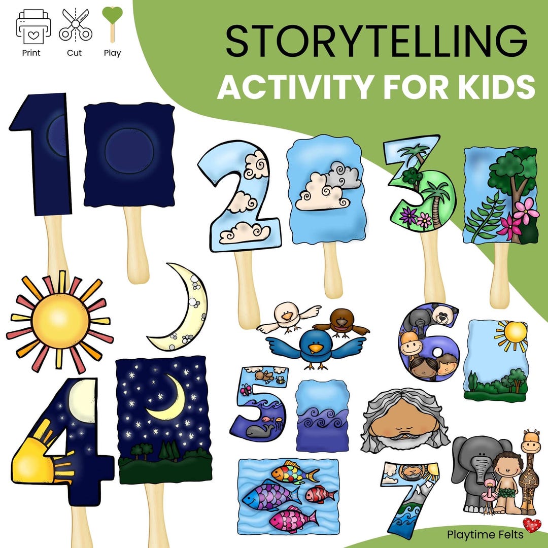 Days of Creation Bible Story for Kid Activity Bible Printable Activity ...